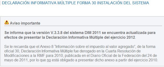 DIM Actualizada para ejercicio 2012… | AMCPMX